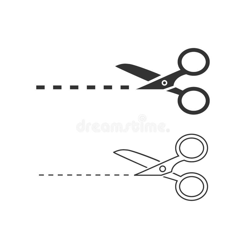 Scissors Line Icon Set Template. Vector Stock Vector - Illustration of ...