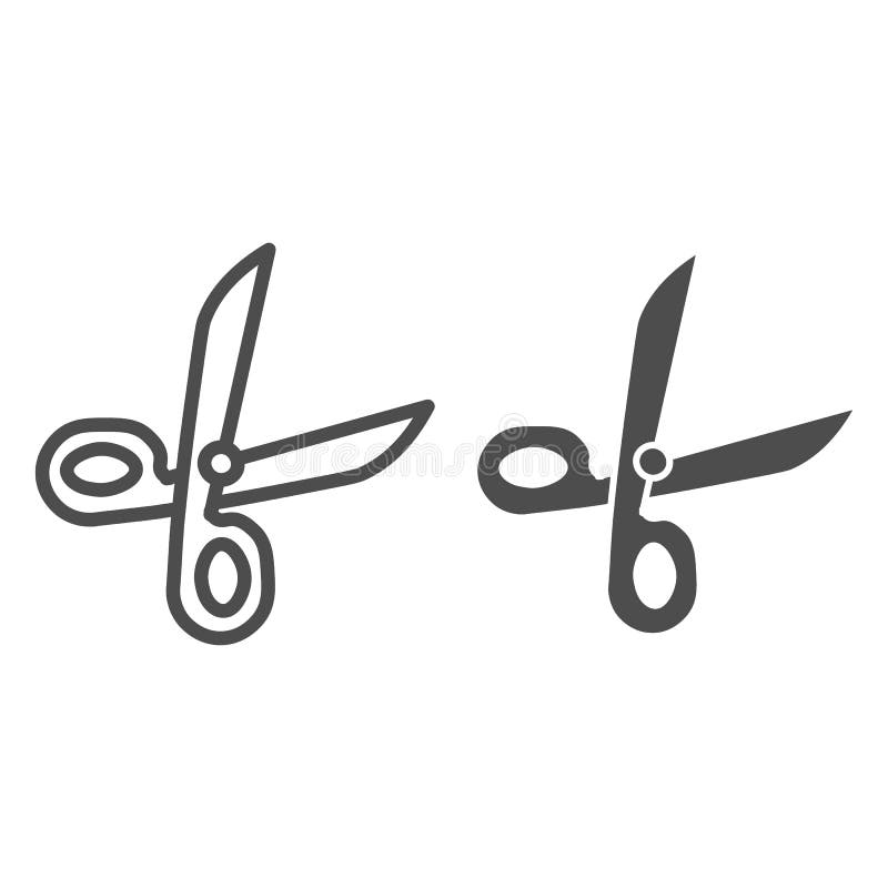 Scissors Line and Solid Icon, Stationery Concept, Office or School Tool ...
