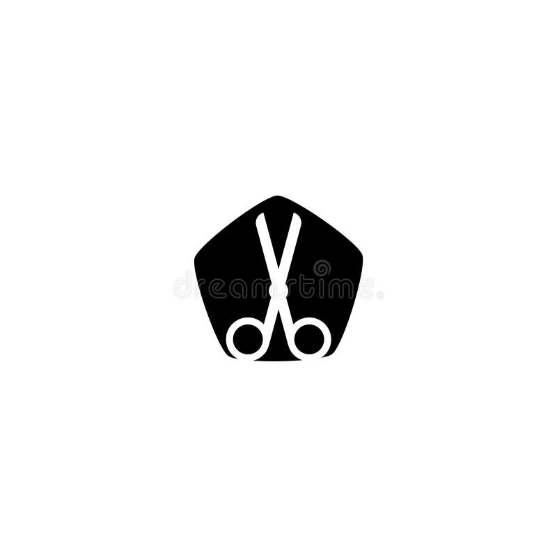Scissors Logo. Simple Barber Shop Design Isolated on White Background ...