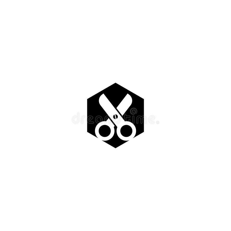 Scissors Logo. Simple Barber Shop Design Isolated on White Background ...