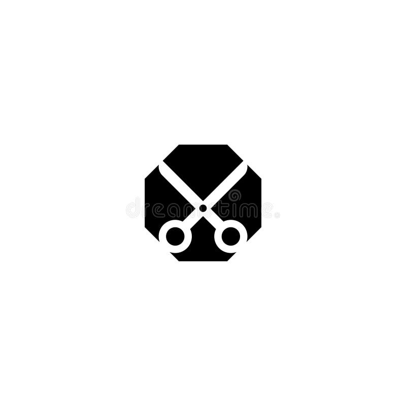 Scissors Logo. Simple Barber Shop Design Isolated on White Background ...