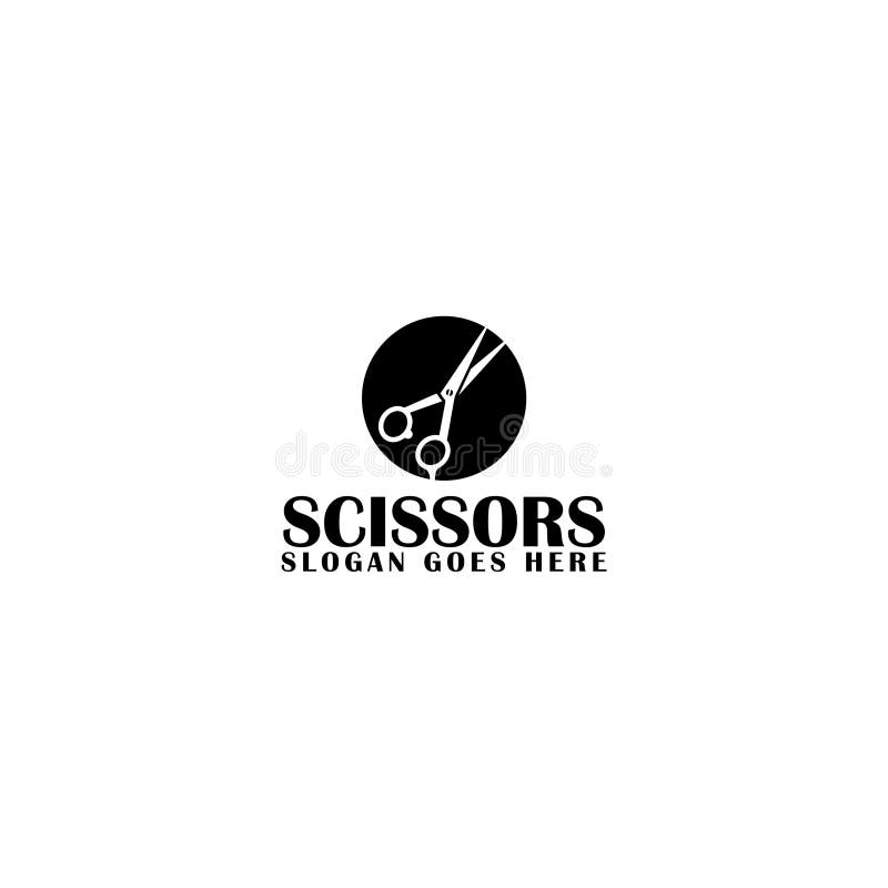 Scissors Logo. Simple Barber Shop Design Isolated on White Background ...