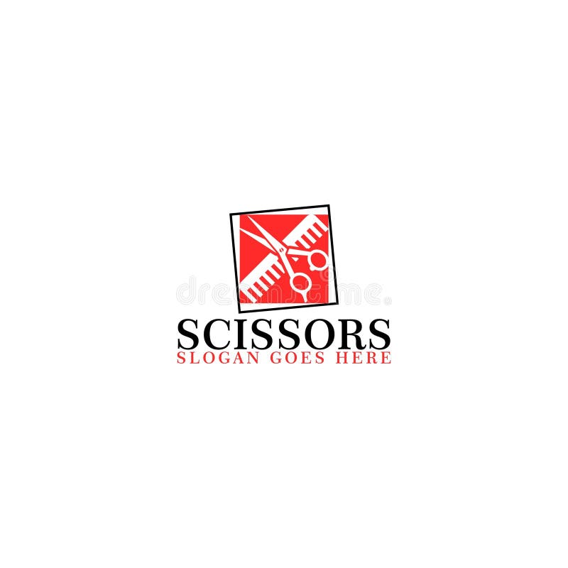 Scissors Logo. Simple Barber Shop Design Isolated on White Background ...