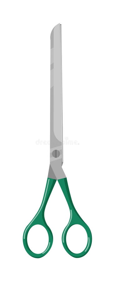 Scissors with Long Metal Blade Isolated on White Stock Vector ...