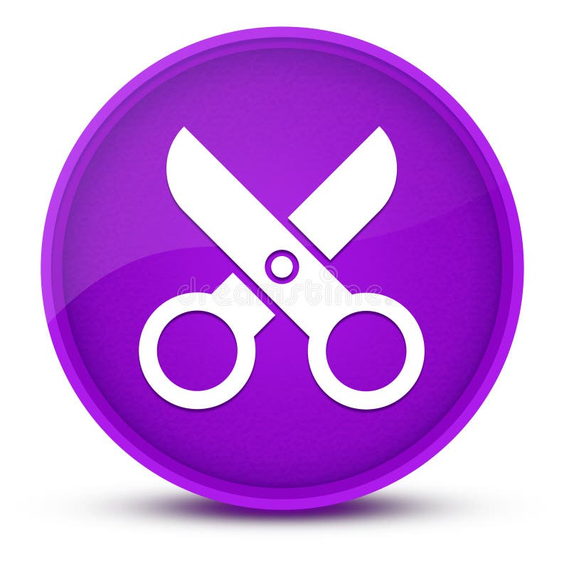 Scissors Luxurious Glossy Purple Round Button Abstract Stock ...