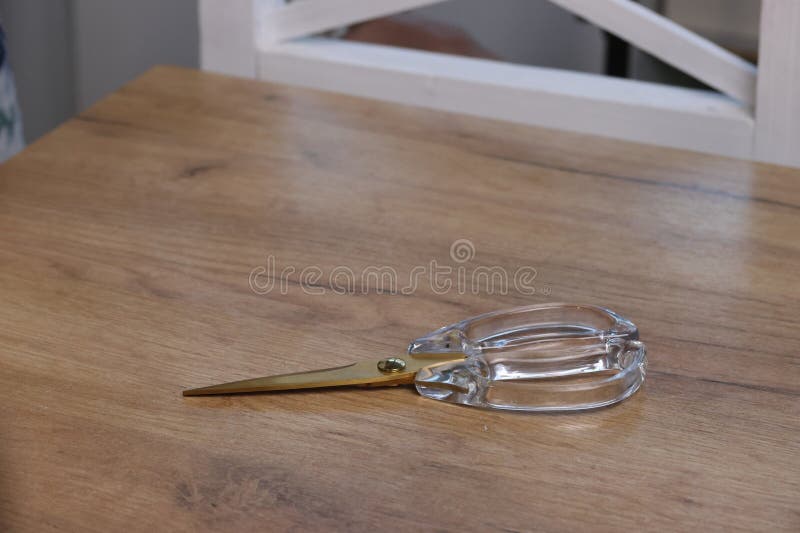 Scissors Lying Wooden Table Surface Stock Photos - Free & Royalty-Free ...
