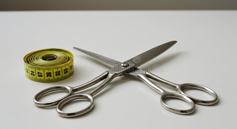 Scissors and Measuring Tape: Sewing and Crafting Essentials Close-Up ...