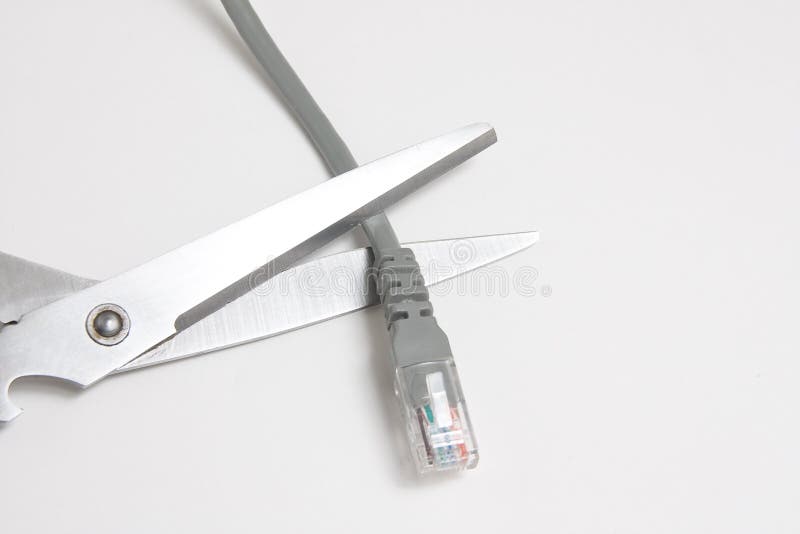 Scissors and network cable stock image. Image of cable - 23384209