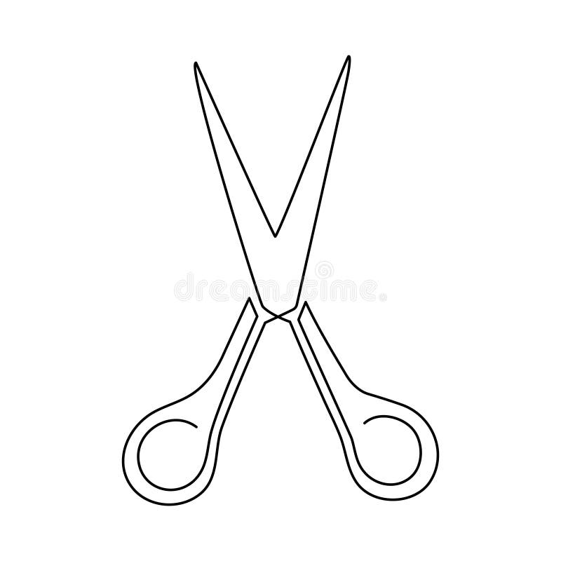 Scissors One-line Art, Hand Drawn Continuous Contour. Shears, Drawing ...