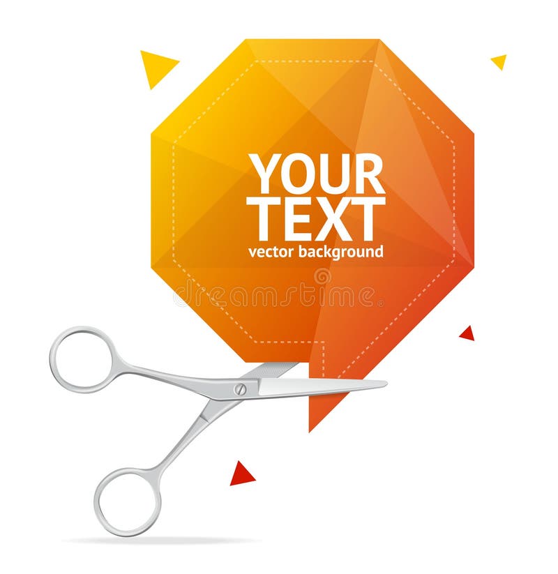 Scissors Origami Speech Bubble Banner. Vector Stock Vector ...