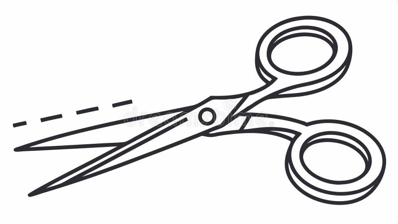Scissors Outline, Cutting Tool and Craft Supply Illustration Vector ...