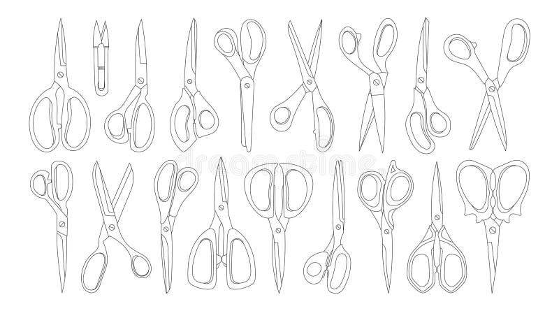 Scissors outline icon stock vector. Illustration of design - 313454898