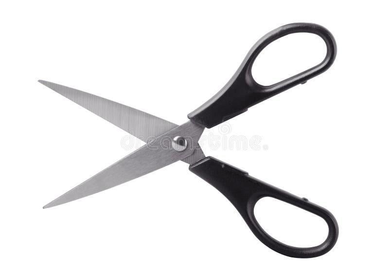 Scissors, (Top View) W/ Path Stock Image - Image of cutter, seamstress ...