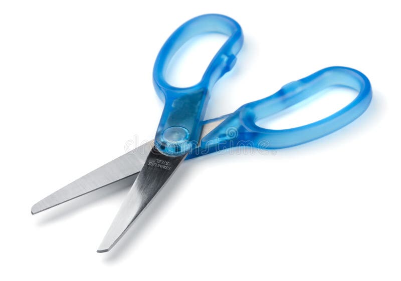 Blue handled scissors stock image. Image of stainless - 120225417