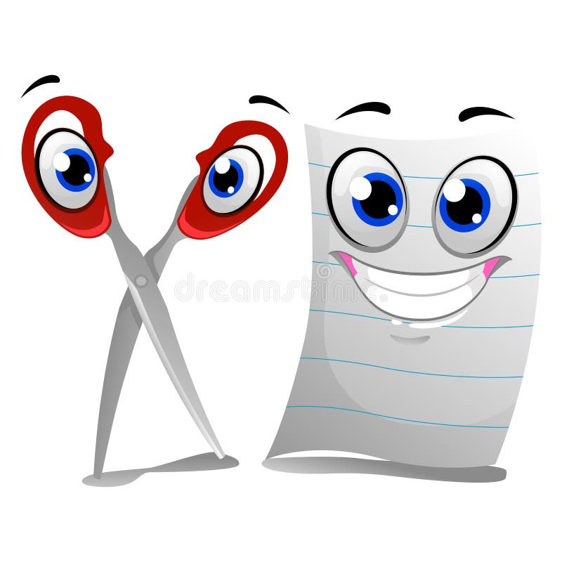 Scissors and Paper Mascot stock vector. Illustration of clip - 78243224