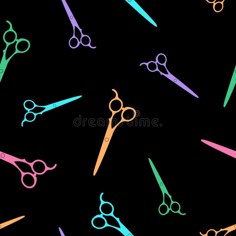 Scissors Pattern Seamless in Simple Style Illustration. Hairdressing ...