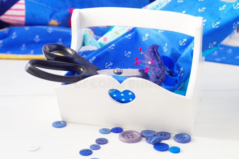 Scissors and pins stock image. Image of pins, buttons - 40684329