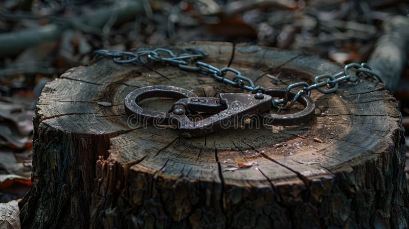 Scissors Placed on a Tree Stump, Perfect for Nature-themed Projects ...