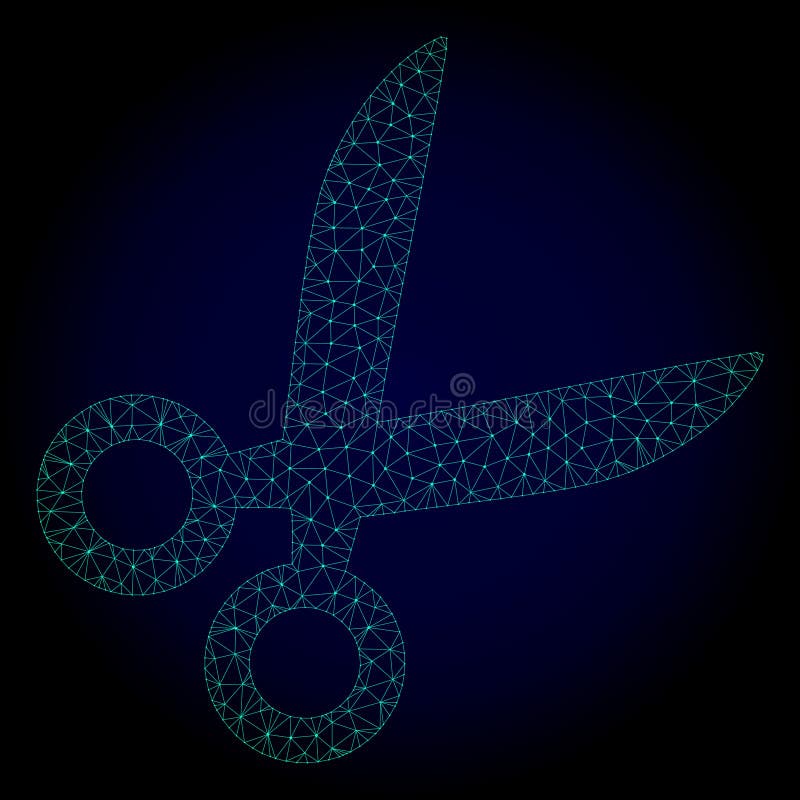 Scissors Polygonal Frame Vector Mesh Illustration Stock Vector ...