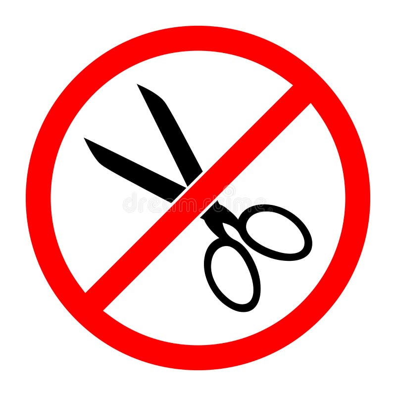 No Scissors Prohibition Sign Icon Vector Illustration Stock Vector