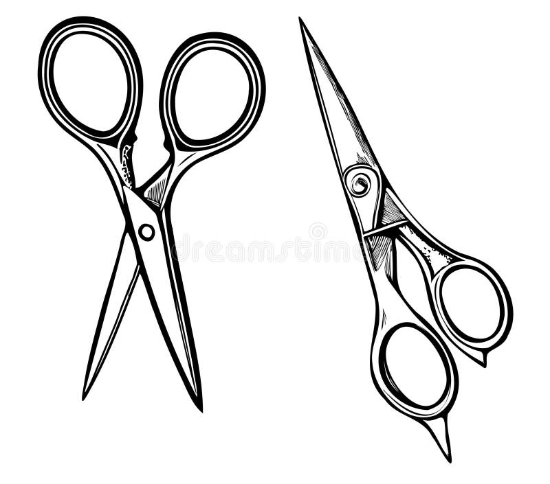 Scissors Sketch Hand Drawn in Doodle Style Vector Illustration Stock ...