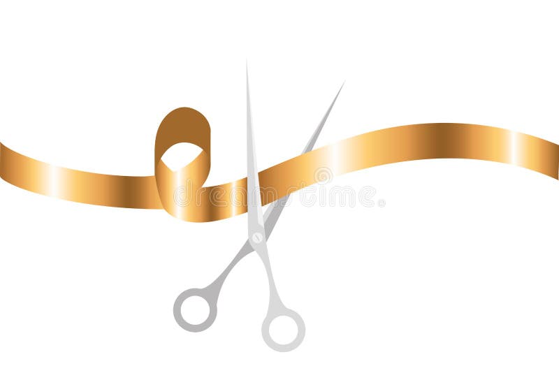 Scissors with Ribbon on White Background Stock Vector - Illustration of ...