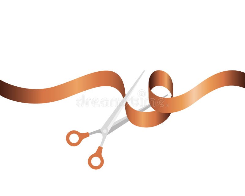 Scissors with Ribbon on White Background Stock Vector - Illustration of ...