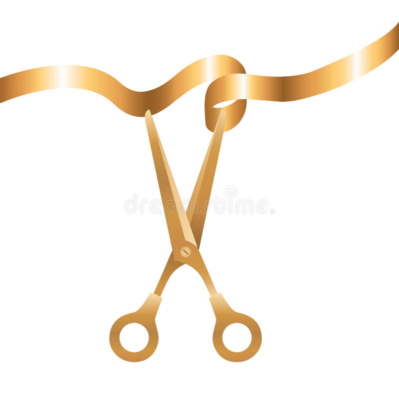 Scissors with Ribbon on White Background Stock Vector - Illustration of ...