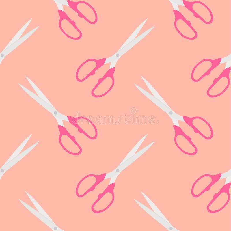 Scissors Seamless Pattern Vector Illustration. Sewing Scissors on Color ...