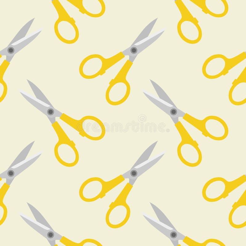 Scissors Seamless Pattern Vector Illustration. Sewing Scissors on Color ...