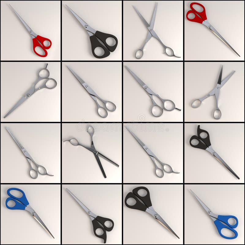 Scissors set - 16 stock illustration. Illustration of hand - 29447237