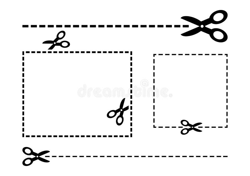 Scissors Set. Coupon Border. Scissors and Cut Lines. Cut Out Coupon ...