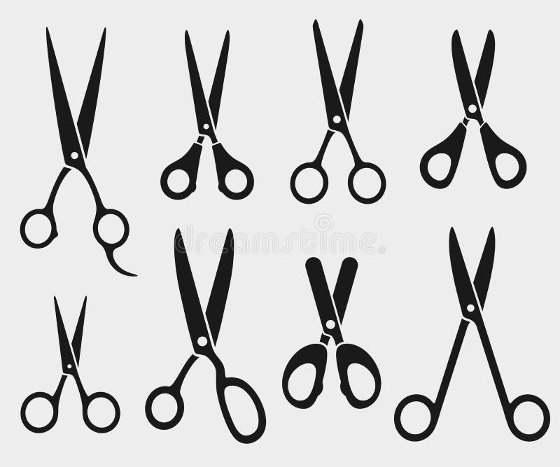 Set of retro scissors. stock vector. Illustration of antique - 40063803