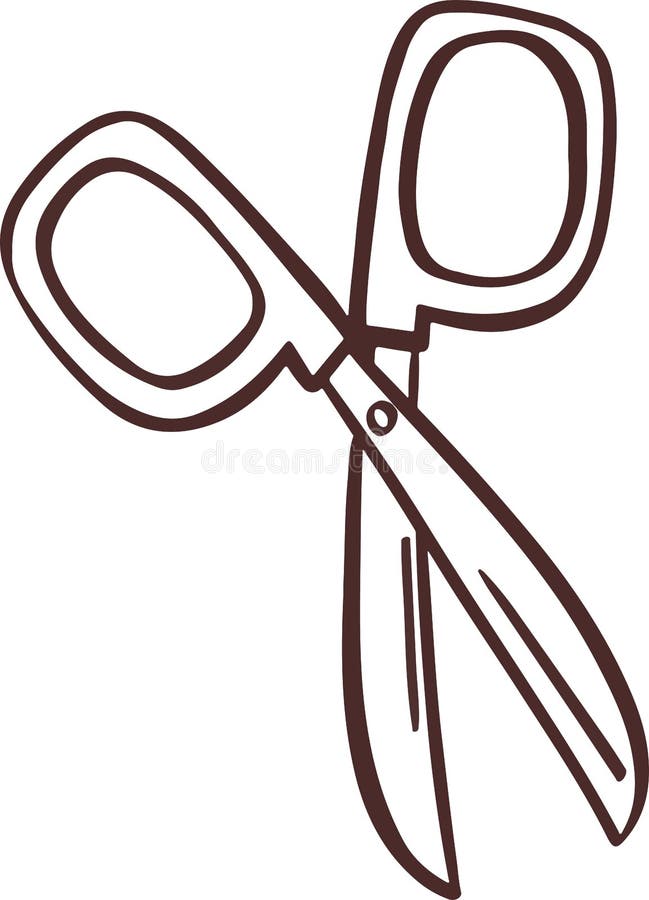 Scissors for Sewing, Embroidery Symbol Hand Drawn Icon Stock Vector ...