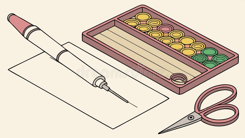 Scissors and Sewing Kit, Craft and Textile Art Supplies Vector Design ...