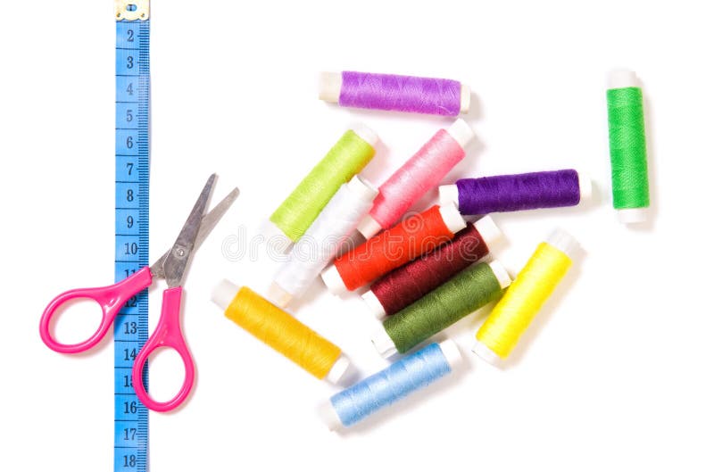 Scissors and Sewing Instructions Stock Photo - Image of fashion, dress ...