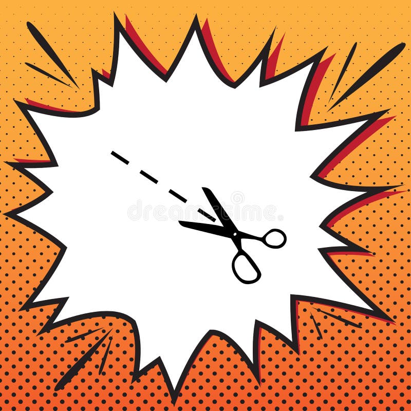 Scissors Sign Illustration. Vector. Comics Style Icon on Pop-art ...
