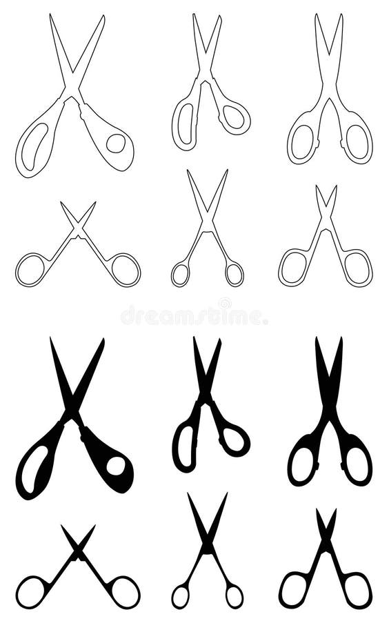 Scissors silhouette stock vector. Illustration of tools - 86263498