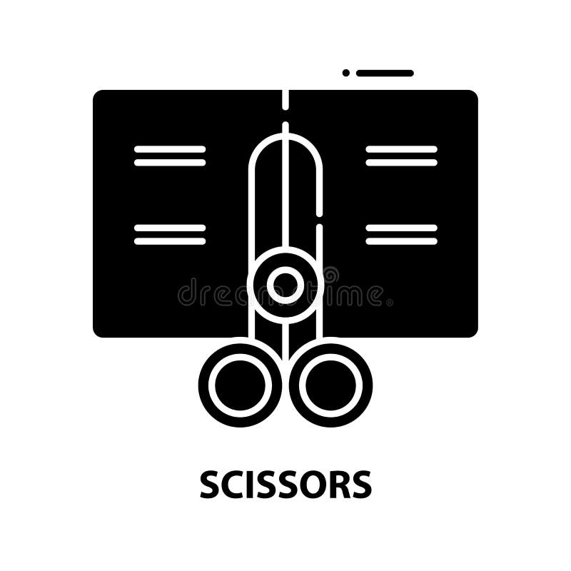 Scissors Symbol Icon, Black Vector Sign with Editable Strokes, Concept ...