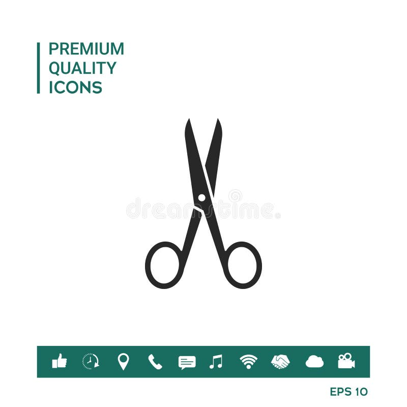 Scissors symbol icon stock vector. Illustration of separation - 108869980