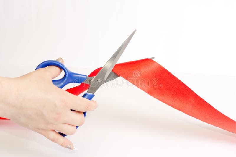 Cutting Red Tape stock photo. Image of scissors, colour - 8166206