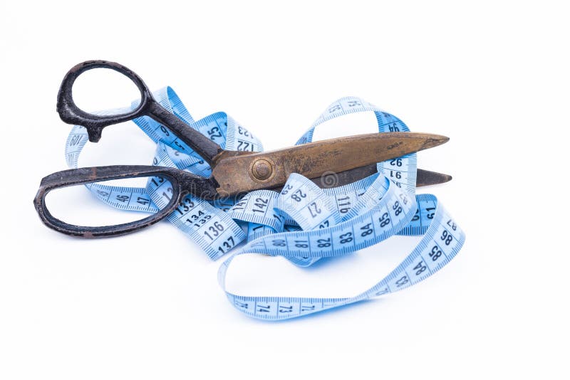 Scissors and tape stock photo. Image of measure, tape - 68566236