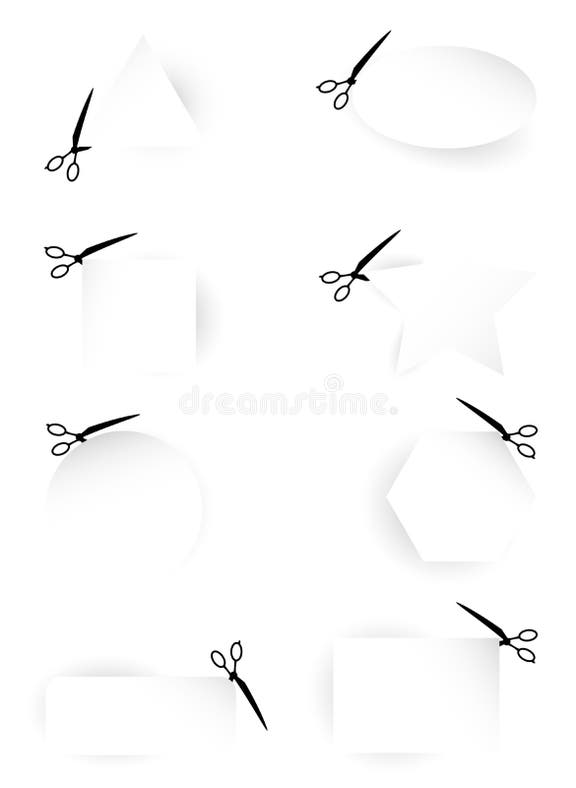 Scissors Template Collection Stock Illustration - Illustration of frame ...