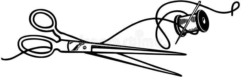 Scissors and Thread stock vector. Illustration of graphics - 42095124