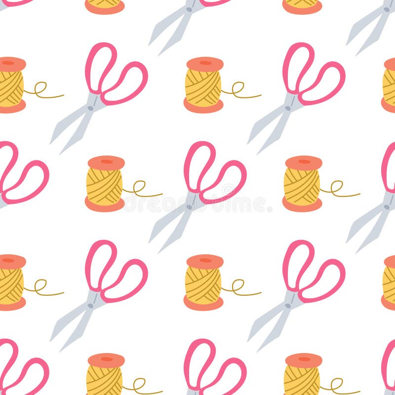 Scissors and Thread stock vector. Illustration of graphics - 42095124