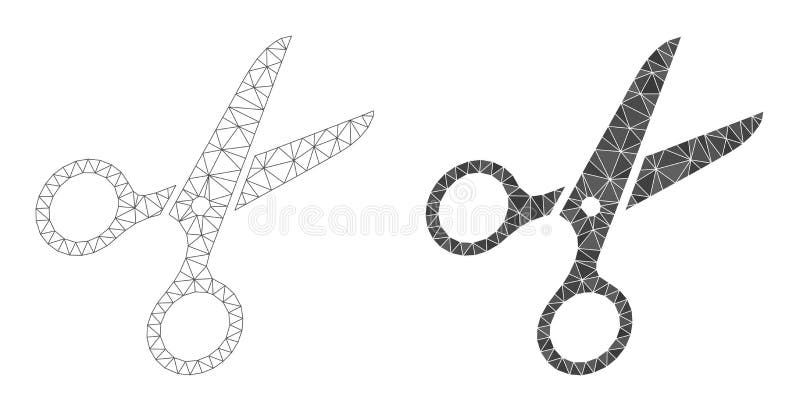 Scissors Triangle and Mesh Icon Stock Illustration - Illustration of ...