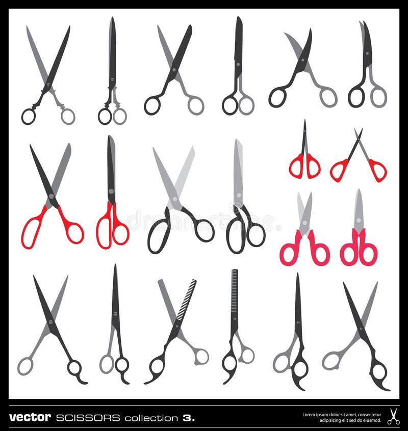 Vector set of scissors stock vector. Illustration of shears - 8515992