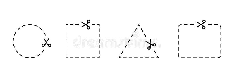 Scissors Vector Icon Set. Scissors Cut Line or Cut Here Symbol Stock ...