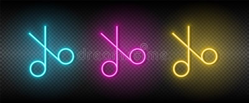 Scissors Vector Icon Yellow, Pink, Blue Neon Set. Tools Vector Icon ...