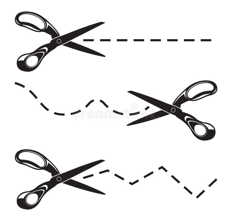 Scissor and cut mark stock vector. Illustration of closeup - 10583498